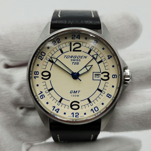 torgoen | Accessories | Torgoen T25 Mens Gmt 0m Cream Dial Quartz ...